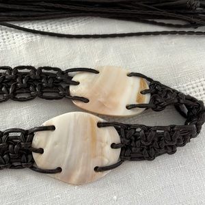 Accessories | Leather Fringe Tie Belt Fits L To Xl With Shell Details ...